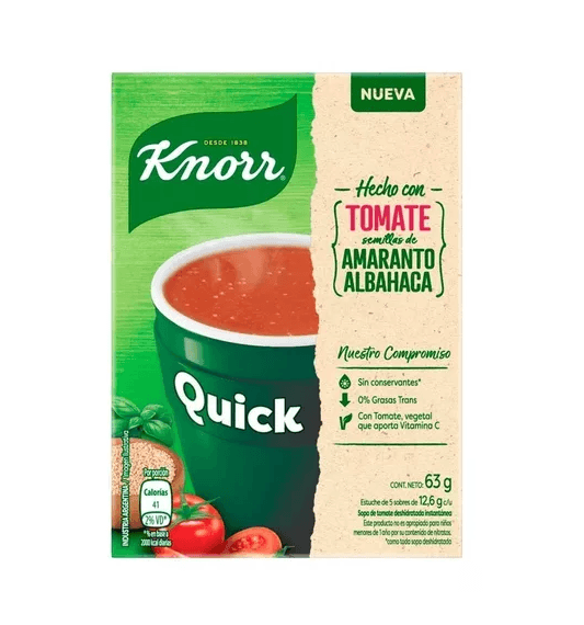 Sopa Quick Knorr Tomate,Amaranto Y Albahaca X 5 Unidades – SUPER 22 DE ...